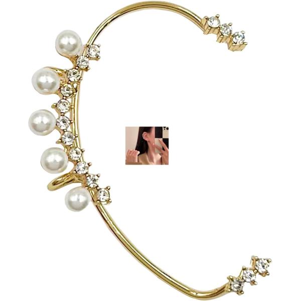 商品名ジルコンパールイヤリング、女性用パールイヤリング スリーブイヤリング キュービックジルコニアイヤリング クロール クライミング イヤリング ノンピアス、クリスタルパールイヤリング ガールズ, 亜鉛, キュービックジルコニアPearl ...