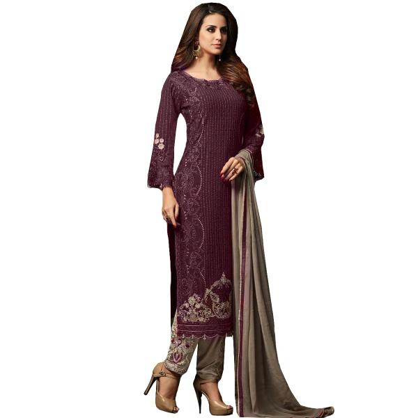 商品名: FABMIAMI レディース すぐに履けるジョーゼット刺繍 ストレートスタイル サルワールカミーズ 42001, 選択肢-1。, 42 FABMIAMI women's ready to wear georgette embroi...