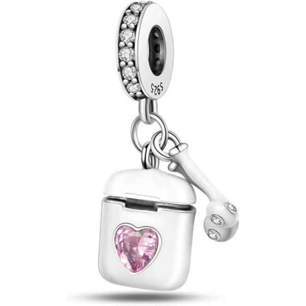 商品名Pandach headphones Charm fits Charms Bracelets for Woman 925 Sterling Silver Dangle Pendant Bead with Clear CZ Stones...