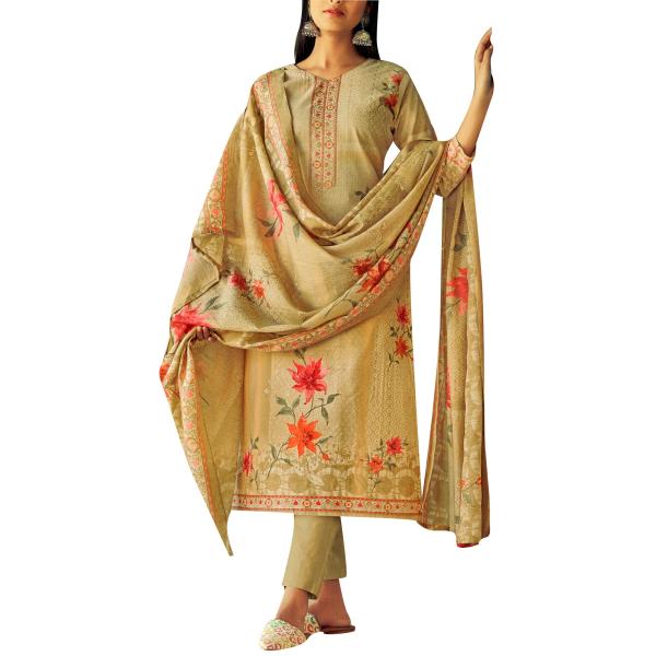 商品名:  ladyline Casual Beautiful Printed Salwar Kameez Suit Straight Pant Mal Cotton Dupatta Womens Dress (Size-38/ Beige...