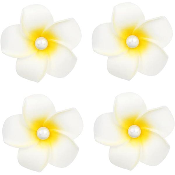 商品名Amosfun プルメリアフラワーイヤリング ハワイアンボヘミアフラワーパールイヤリング 人工フォームフラワーイヤースタッド ブライダルウェディング ビーチパーティー 休暇装飾用 2組Amosfun 2 Pairs of Plumer...