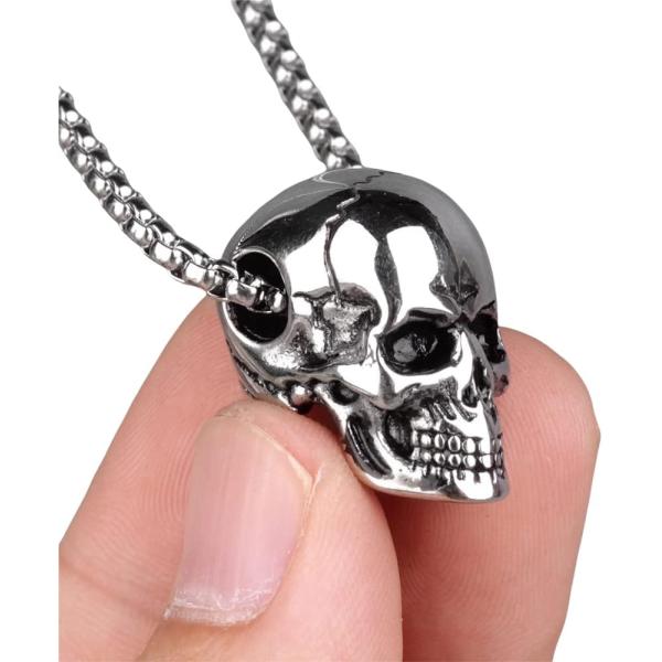 商品名MIYU Gold Black Skull Men Necklaces Pendants Chain Punk Hip Hop for Boyfriend Male Stainless Steel Jewelry Creativity...