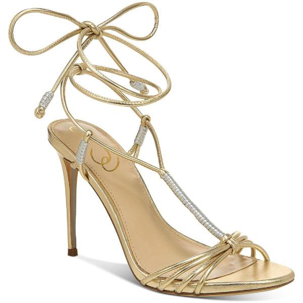 商品名: サム・エデルマン・サフィヤ, ゴールドシルバー, 7.5 Sam Edelman Womens Safiya Faux Leather Ankle Wrap Heels Gold 7.5 Medium (B,M)ブランド: Sam...