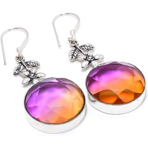 商品名Ametrine Handmade EARRING 2"" For Girls Woman's Sterling Silver Plated Jewelry From Kashishブランド：Kashish商品サイズ：商品番号：色：S...