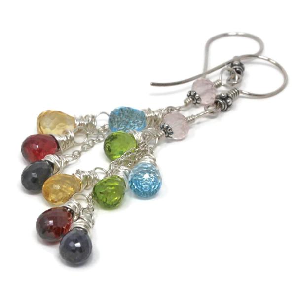商品名Long Multi Gemstone Earrings Faceted Semi Precious Sterling Silverブランド：Aerides Designs商品サイズ：高さ：2.9 cm横幅：9.8 cm奥行：11.5...