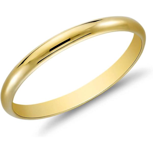 商品名EVERNOIR - 女性用ゴールドリング - 2mm スタッカブルリング レディース カジュアルウェア 婚約リング - 高光沢仕上げ 変色防止 快適なゴールドメッキ メンズリング, 6, 貴金属。, 宝石なし。EVERNOIR Lu...