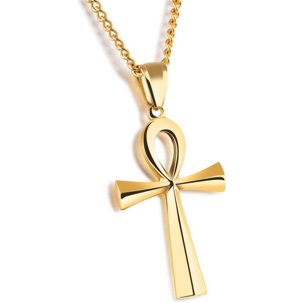 商品名LAFATINA エジプト Coptic アンククロス キーオブライフ エジプトピュータークルックス アンサタ ペンダントネックレス 男女兼用, 金属, ステンレススチールLAFATINA Egypt Coptic Ankh Cros...