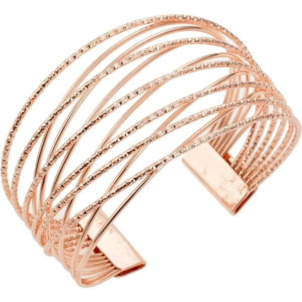 商品名バングルブレスレット レディース ローズゴールド カフブレスレット ティーン ガールズ 多層 クロスワイヤーブレスレット ローズゴールド オープンバングルブレスレット 親友用, 銅, その他Long tiantian Bangle B...