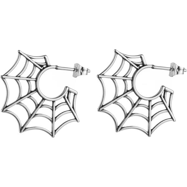 商品名HZMAN ステンレス スチール 扇形 太陽 中空 デザイン パンク スタッド イヤリング メンズ レディース カップル スタッド イヤリング, 宝石なし。HZMAN Stainless Steel Spider Web Punk G...