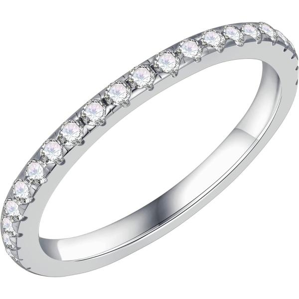 商品名1.8mm モアッサナイト フルエタニティ 結婚指輪 女性用 0.55-0.7ct D カラー VVS1 クラリティ 人工ダイヤモンド 結婚指輪 14K ホワイト イエロー ローズゴールド バーメイユ モアッサナイト フルエタニティリ...