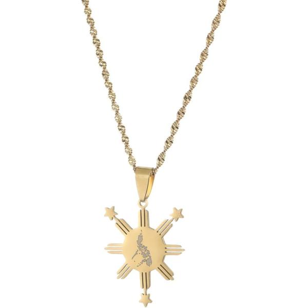 商品名Stainless Steel Philippines Map Pendant Necklaces For Women Men Girls Country Maps Pilipinas Jewelry (gold)ブランド：Yongk...