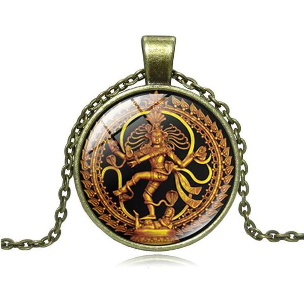 商品名Dancing Shiva Natarajaペンダントネックレス メンズ レディース ヒンドゥー教 ヒンドゥー教 シヴァ神 お守り ネックレス メンズ レディース NEPOMI ジュエリーギフト 亜鉛合金リンクチェーン 宗教ネックレス...