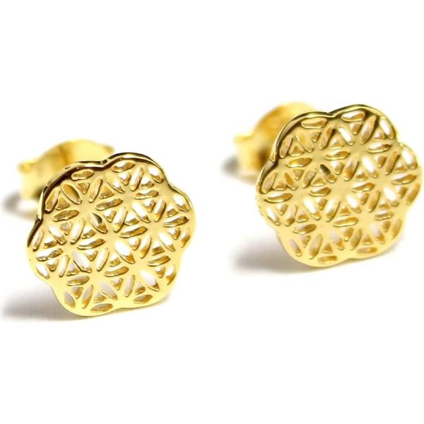 商品名COSUMOSU フラワー オブ ライフ 925 スターリング シルバー スタッド/ダングル イヤリング, スターリングシルバー, ジルコン925 Sterling Silver Flower of life stud Earring...