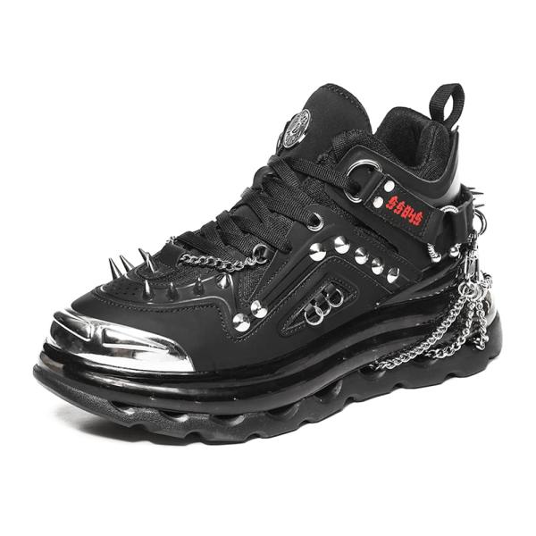商品名:  Lessflow Punk Style Men Sneakers Air Cushion Shoes Flat Platform Men Shoes Metal Decoration Lace-Up Cool Casual Sp...