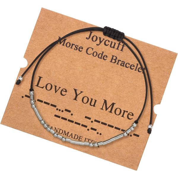 商品名Morse Code ブレスレット レディース メンズ インスピレーション モチベーション 励まし シルバー ステンレススチール ラップブレスレット 面白い ユニーク ギフト ガールフレンド 娘 お母さん 親友 母の日 バレンタインデ...
