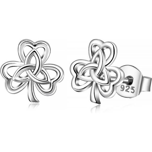 商品名INFUSEU 925スターリングシルバー ケルトノット スタッドピアス レディース ガールズ スモール アイリッシュジュエリー 6~10mm, スターリングシルバー, シルバーINFUSEU Shamrock Earrings St...
