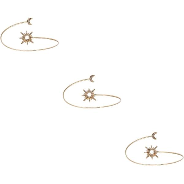 商品名Holibanna 3pcs Sun Moon Bracelet Geometric Bracelet Zircon Arm Bracelet Jewelry Cleaner Bracelets Gold Bangle Bracele...
