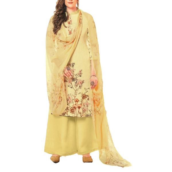 商品名:  ladyline Casual Floral Printed Cotton Salwar Kameez Suit Palazzo Pants Kurta Set (S/Yellow/38)ブランド: ladyline商品サイズ:...