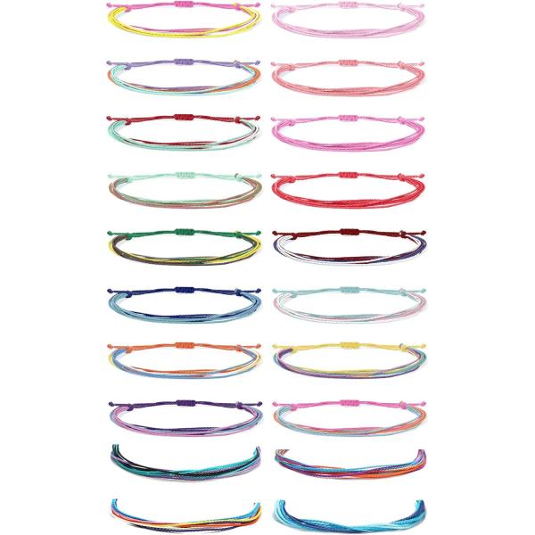 商品名Dcfywl731 16ピース ストリングウェーブブレスレット ティーンガールズ用 カラフル ハンドメイド 編組ロープ 友情ブレスレット ボーホー サーファーブレスレット ティーンガールズ サマービーチブレスレット アンクレットジュエ...