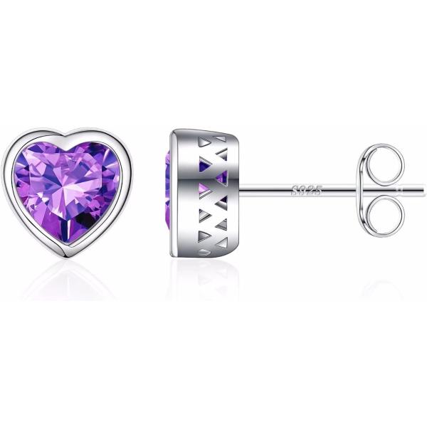 商品名July Birthstone Ruby Earrings for Women Girls, 925 Sterling Silver Heart Stud Earrings for Women Teen Girls Red Earri...