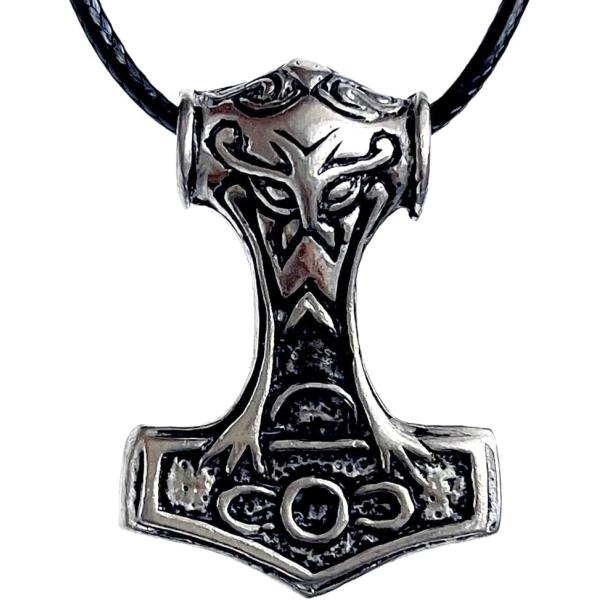 商品名Viking Jewelry ケルトの北欧のユグドラシル グリーンマン ミョルニール・ムョルニール・スカイン スウェーデン ノルウェージャン トールのハンマー ピューターメンズペンダントネックレス 戦士 タリスマン ラッキーチャーム ...
