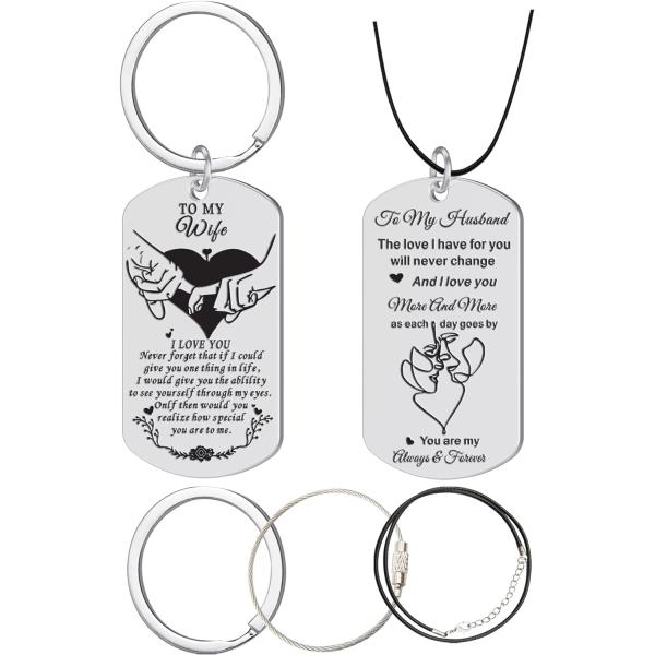 商品名Trez Treamer Husband Keychain from Wife, My Man Key Chain Gifts for Him, Anniversary Fiance Gifts for Husband Her, To...