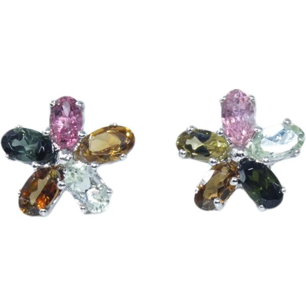商品名Studs for girls Tourmaline 5x3 mm Gemstone Earrings for woman sterling silverブランド：Generic商品サイズ：5x3 mm商品番号：色：Multi素材：S...