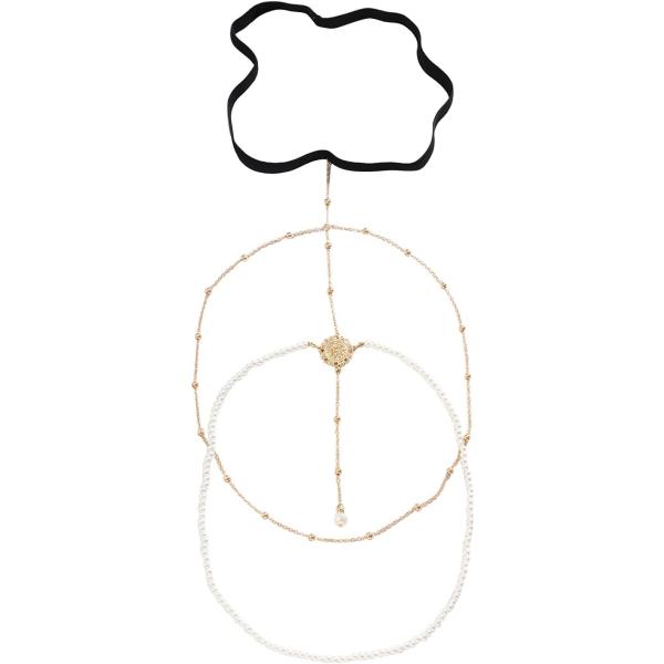 商品名Colorful Bracelets for Women Pearl Anklet Yarn Bracelets Thigh Chains for Women Beaded Fringe Thigh Chain for Teen Gi...