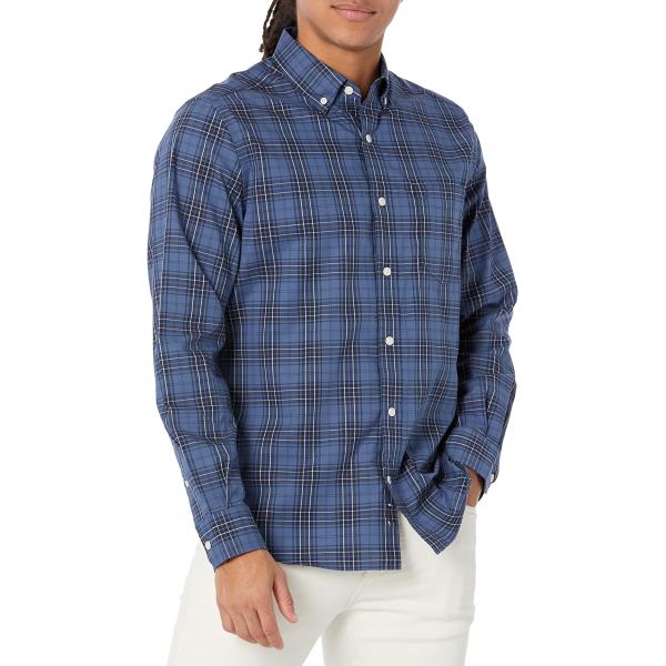 商品名:  Nautica Men's Wrinkle-Resistant Plaid Wear to Work Shirt, Ensign Blue, Smallブランド: Nautica商品サイズ: Small高さ: 51.2064cm...