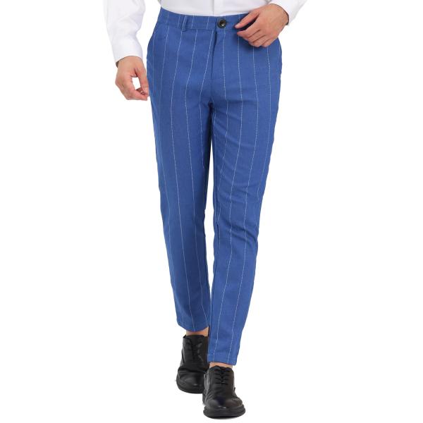 商品名:  Lars Amadeus Men's Striped Dress Pants Slim Fit Prom Wedding Formal Trousers 28 Blueブランド: Lars Amadeus商品サイズ: 28高さ:...