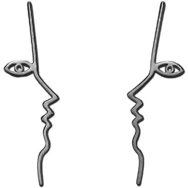 商品名ミニマリスト 人間の顔 ダングル スタッド イヤリング 輪郭ライン ステテマン レディース ガールズ ステンレススチール 低刺激性 抽象的なデザイン パーソナライズ シンプル ヒップホップ ジュエリー ギフト お母さん 親友 クリスマ...