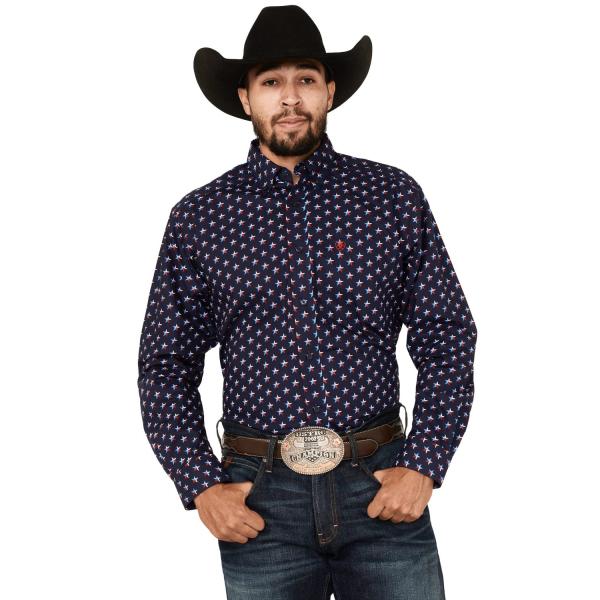 商品名:  ARIAT Men's Nossen Texas Star Print Button Down Western Shirt Tall Navy Large Tallブランド: ARIAT商品サイズ: Large Tall高さ: ...