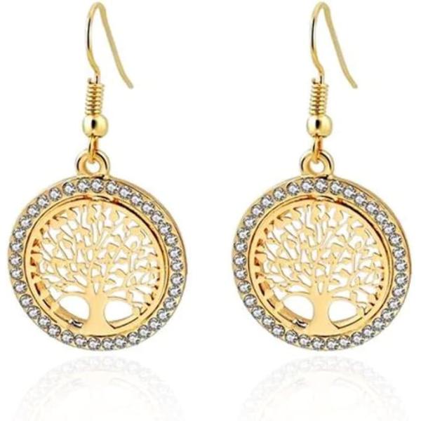 商品名Aphrodite's (アフロディーテ) 妻用ピアス 生命の木 ゴールドピアス ラインストーン付き ゴールドスタッドピアス 女性用スタッドイヤリング ティーンの女の子向けジュエリー 記念日 妻への誕生日プレゼント ガールフレンドへの...