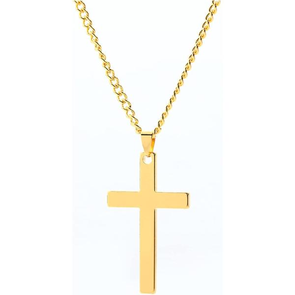 商品名十字架ネックレス メンズ ゴールド プレミアム合金 ソリッドカラー クロスペンダント ネックレス メンズ レディース ティーン 20インチWGLILO Cross Necklace for Men Gold Premium Alloy...