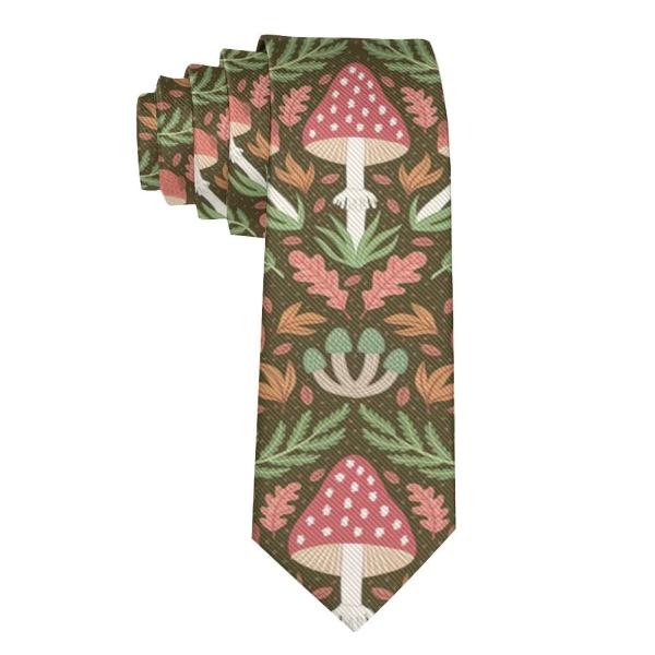 商品名:  AMRANDOM Men's Novelty Necktie Cotton Skinny Necktie Tie, Wild Mushrooms Plants And Leaves, Teens Boy Party Ties N...