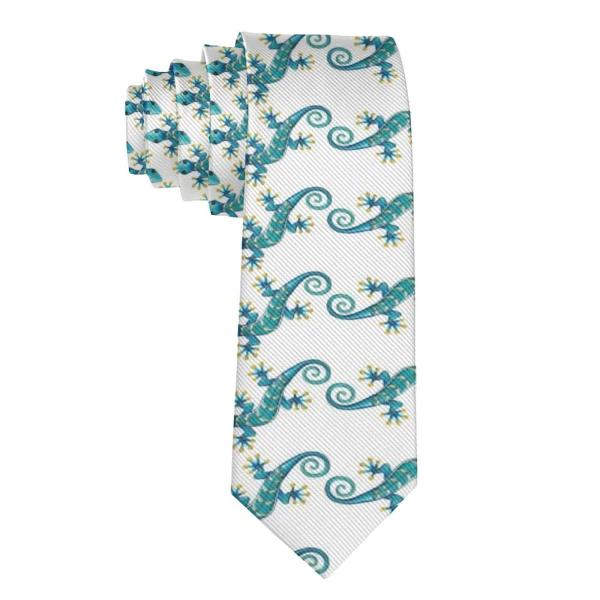 商品名:  AMRANDOM Classic Skinny Tie Slim Necktie for Men, Floral Print Ties Wedding Business Neck Tie, Funny Blue Geckos W...