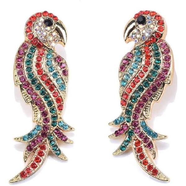 商品名オウムイヤリング 女性用 かわいい鳥 オウム イヤリング 女の子用 トロピカルオウム スタッド イヤリング 低刺激性 ボヘミアン オウム 動物 イヤリング スタッド 鳥 オウム ジュエリー ギフト 面白いイヤリング, スターリングシル...