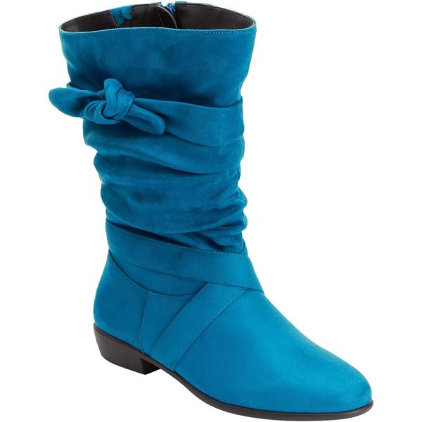 商品名Comfortview Wide Width Heather Regular Calf Slouch Boot | Mid Calf | Women's Winter Shoes - 11 WW, Teal Greenブランド：Com...