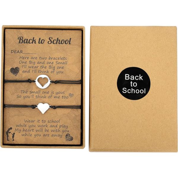 商品名2PCS Bracelet Back to School Gift Bracelet Plus Card, Back to School Gift Mother and Daughter Bracelets and Me Heart ...