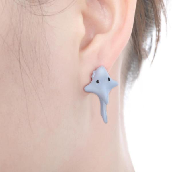 商品名かわいい動物の噛み耳スタッド - ファッション 3D 動物 漫画 ソフト 陶器 イヤリング ガールズ レディース クリエイティブ クレイイヤースタッドCute Animal Bite Ear Studs - Fashion 3D An...