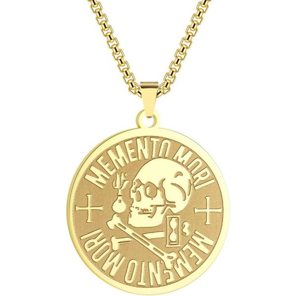 商品名Chereda ヒップホップ フラワー スカル ネックレス ステンレススチール メンズ ジュエリー ロック パンク スケルトン ペンダント ネックレス パーティーギフト, ステンレス鋼, 宝石なし。Chereda Punk Memen...