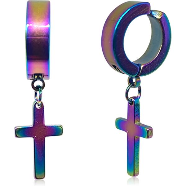 商品名QUPENGXU Hip-hop colorful Ear Clip Punk Non-piercing Dangling Cross For Men Women Girls (cross)ブランド：QUPENGXU商品サイズ：高さ：...