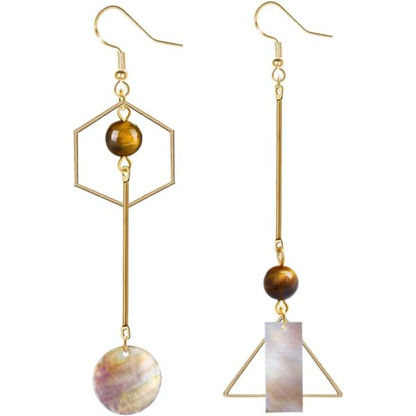 商品名Mismatch Asymmetry Abstract Drop Dangle Abalone Shell Earrings for Woman and Girls (Upgrade Black shell)ブランド：Pasffoo商...