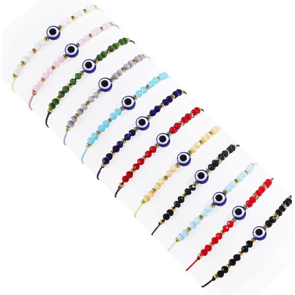 商品名イーブルアイブレスレット カラフルなストリング 7ノット イーブルアイ ブレスレットセット 調節可能なラッキーオジョブレスレット カバラ保護 イーブルアイ ビーズブレスレット 女性用, ロープ, その他Harry and Henry ...