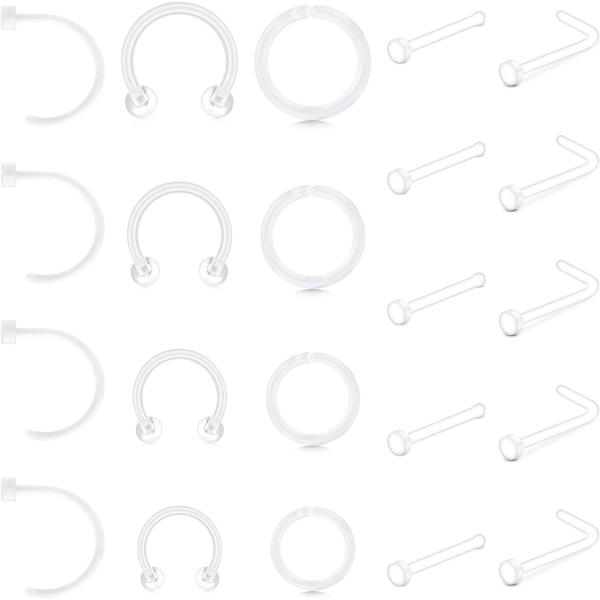 商品名TOKRING Clear Nose Studs Nose Rings for Work Septum Retainer for Surgery Plastic Piercing Jewelry for Women Menブランド：T...