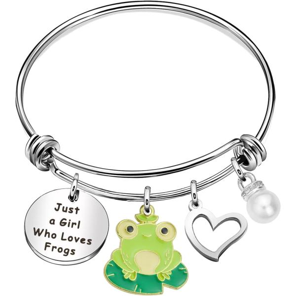 商品名カエルの女性への面白いギフト カエルブレスレット Just A Girl Who Loves Frogs Lover Jewelry 動物愛好家へのギフト 女の子向け, /, クリスタル, 宝石なし。Funny Frog Gifts ...