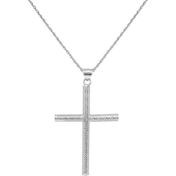 商品名Savlano 925スターリングシルバー 水玉模様 十字架ペンダント シルバーロープチェーンネックレス 男女兼用 宗教ジュエリー   イタリア製 ギフトボックス付き, スターリングシルバー, nSavlano 925 Sterlin...