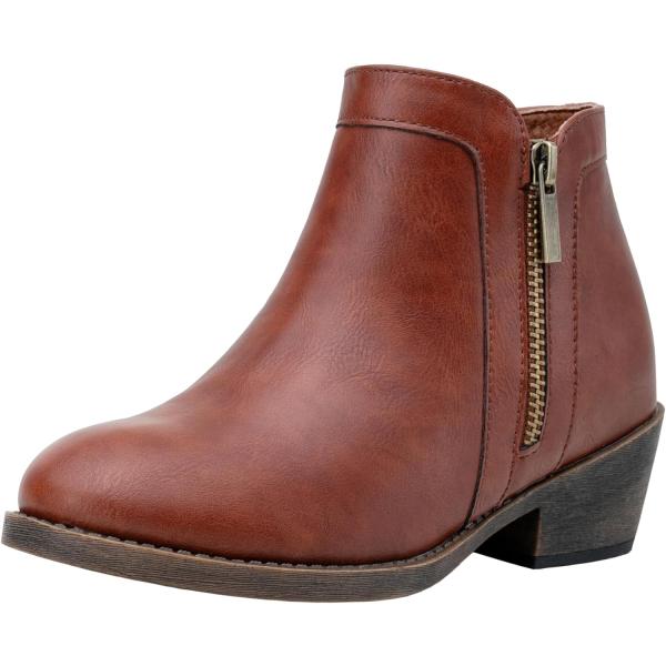 商品名Jeossy Women's Ankle Boots 9618 Cognac Zipper Fall Low Stacked Heel Booties Shoes Size 8(DJY9618 Cognac 08)ブランド：Jeoss...