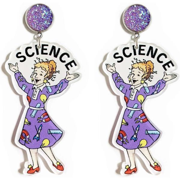 商品名カラフル 樹脂 アクリル 教師 学生 ダングル イヤリング かわいい レインボー イヤリング レディース ガールズ ジュエリー 新学期 教師へのギフト, アクリル, 宝石なし。Colorful Resin Acrylic Teache...