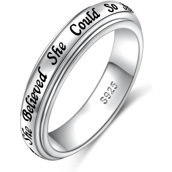 商品名She Believed She Could So She Did Spinner Ring for Women Girls Fidget Rings for Anxiety Stress Relieving ADHD Autism ...